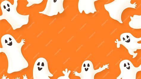 Spooky Halloween Ghost Border Premium Ai Generated Image