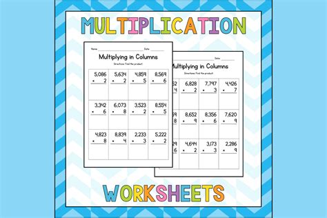 Multiplying 4 Digit By 1 Digit Numbers Graphic By Atlasart Creative Fabrica