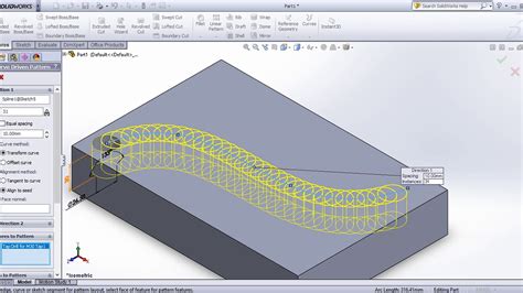 Solidworks Tutorial In Tamil 36 Curve Driven Pattern Part Solid