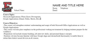Computer Applications EDITABLE Syllabus By Kayla Carlsward TPT