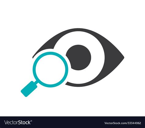 Human Eye With Magnifying Glass Colored Icon Vector Image