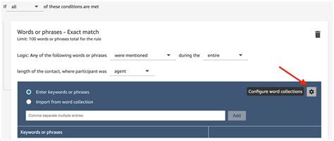 Manage Word Collections When You Create Conversational Analytics Rules
