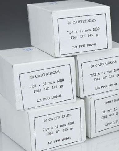 Prvi Ppu 762x51mm M80 Ammunition Pp768bag20 145 Grain Full Metal