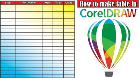 Coreldraw Complete Tutorial How To Make Table In Coreldraw