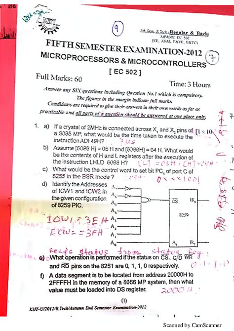 Question Answers Microprocessors And Microcontrollers KIIT University Studocu