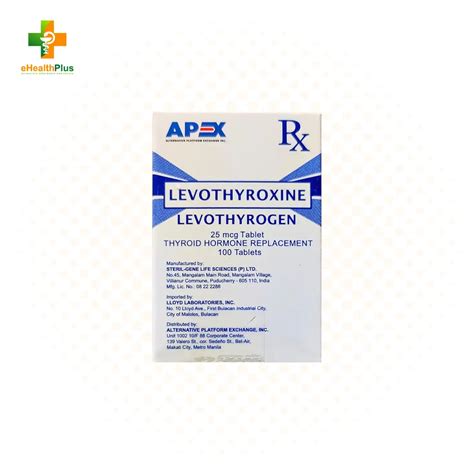 Levothyrogen Levothyroxine 25mcg Tablet Ehealthplus Online