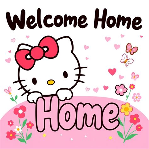 Cheerful Hello Kitty Welcome Home Banner