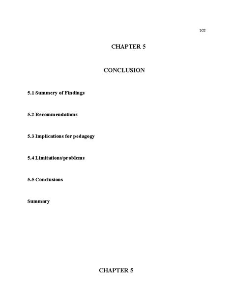 Chapter 5 Research Chapter 5 Conclusion 5 Summery Of Findings 5 Recommendations 5