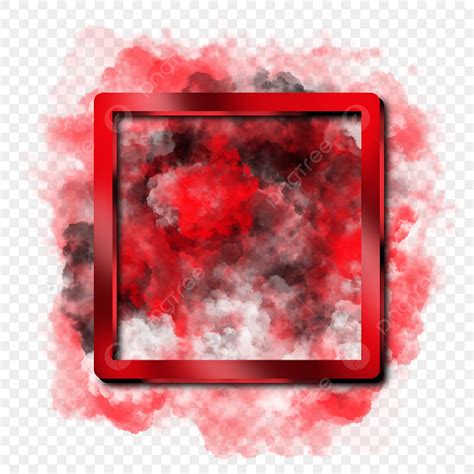 Explosion Smoke Png Image Abstract Red Metalic Frame With Smoke