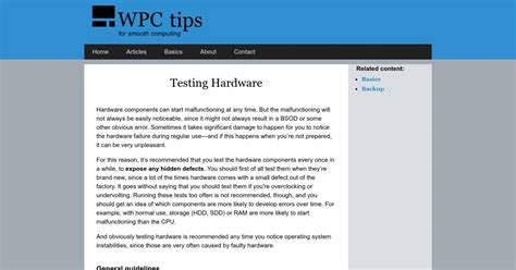 Testing Hardware Wpctips