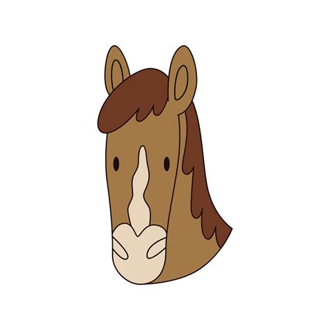 Caricatura De Cabeza De Caballo Aislada Ilustración Vectorial