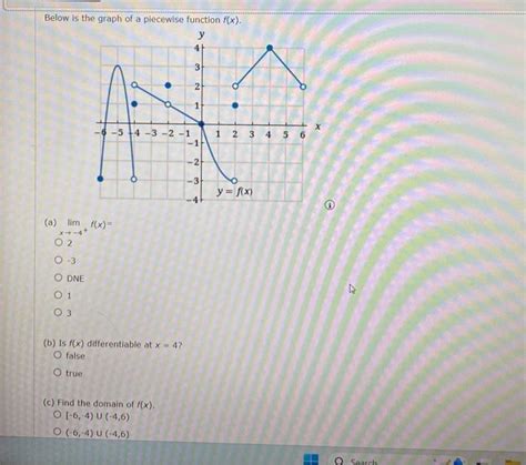 solved b is f x differentiable at x 4 false true c