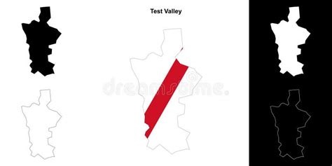 Test Valley Outline Map Stock Vector Illustration Of Region 334905942