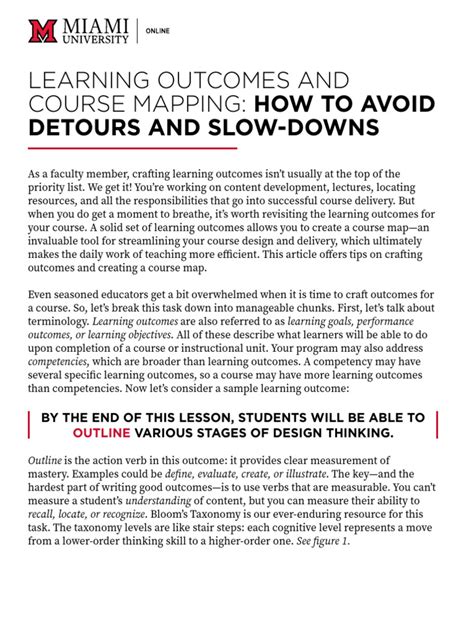 Learning Outcomes Course Mapping Pdf