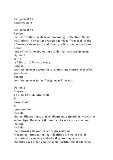 assignment 1attached quizassignment 2review the list of docx