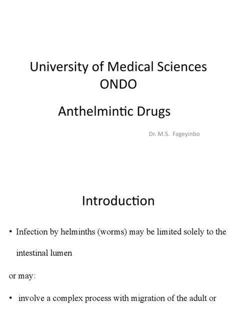 Anthelmintic Drug Pdf Enzyme Inhibitor Parasitology