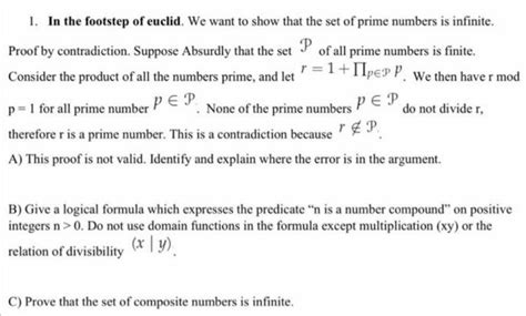 Solved In The Footstep Of Euclid We Want To Show That Chegg