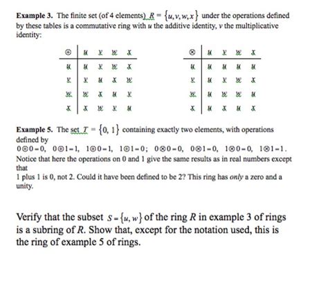 Solved Example The Finite Set Of Elements R U V W X Chegg Com