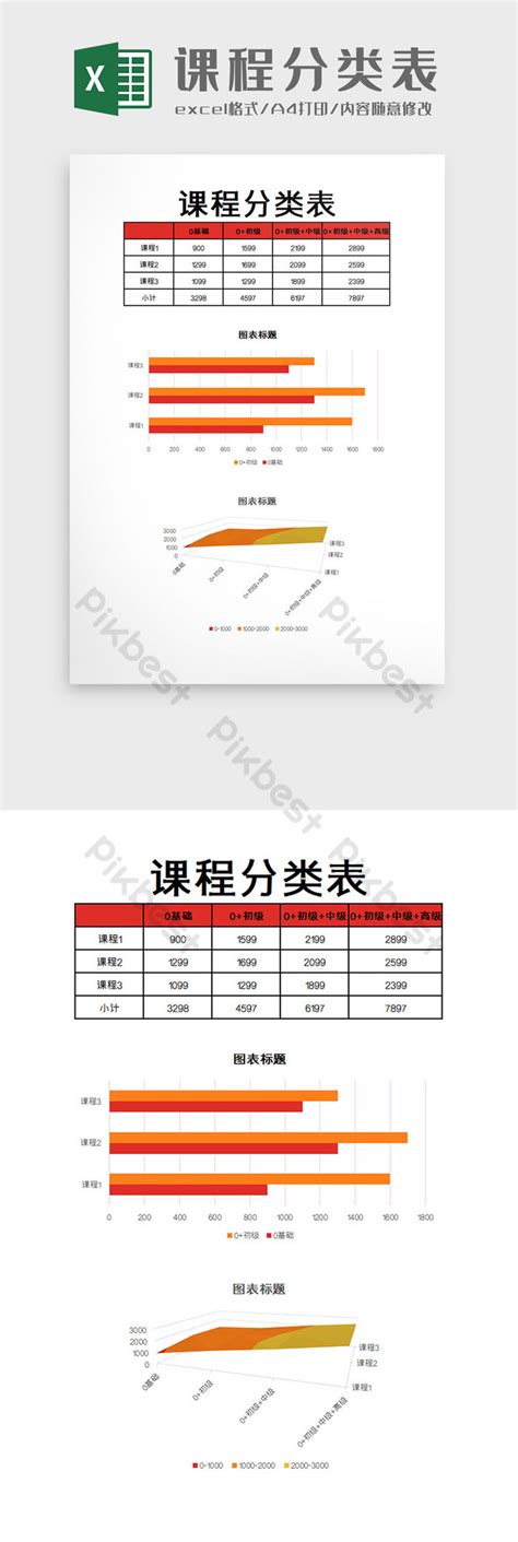Course Classification Table Excel Template Excel Xls Template Free