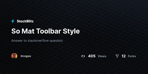 So Mat Toolbar Style Stackblitz