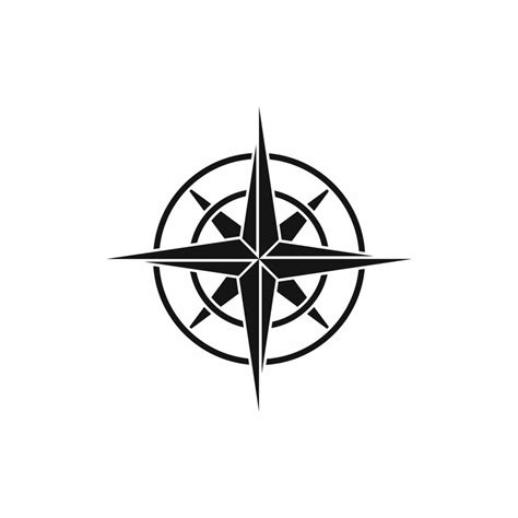 Ancient Compass Icon In Simple Style Isolated Vector Illustration