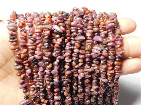 Natural Ruby Smooth Uncut Chips34 Strandaaa Quality Etsy