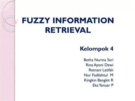 Ppt Fuzzy Information Retrieval Powerpoint Presentation Free