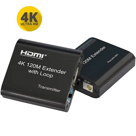 120m 4k 30hz Hdmi Extender Over Rj45 Cat5e 6 With Loop Out Vs Hdmi Ethernet Extender With 3 5mm