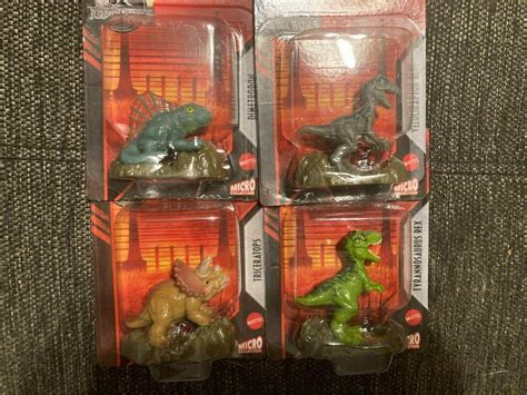 4 Jurassic World Micro Collection Figures Mattel 3921722531
