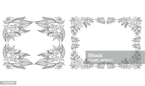 열대 손으로 그린 꽃 직사각형 프레임 윤곽선 집합입니다 정글 일러스트 꽃 무늬 세트입니다 벡터 격리 컬렉션입니다 내츄럴 스프링 웨딩 카드 여름 열대 잎입니다 식물 프레임