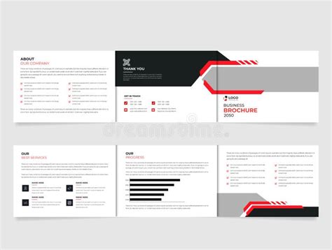Tri Fold Landscape Brochure Template Corporate Business Booklet Simple Style And Modern Layout