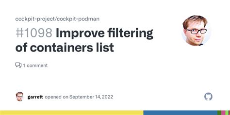 Improve Filtering Of Containers List Issue Cockpit Project Cockpit Podman GitHub