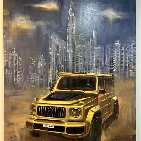 خرید و قیمت تابلو نقاشی طرح مرسدس بنز از غرفه روزا آرت