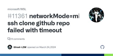 Networkmode Mirrored Ssh Clone Github Repo Failed With Timeout · Issue 11361 · Microsoft Wsl