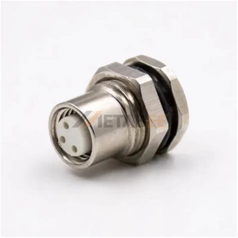China M8 3 Pin A Coded Female Panel Mount Connector For Cable Metabeeai