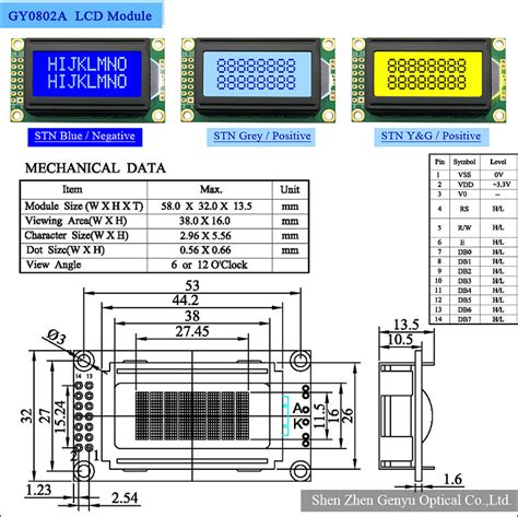 0802 Standard Cob Lcd Module Grey 8x2 Character Lcd Module Shenzhen
