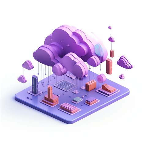 Premium Photo 3d Cute Colorful Model Of Cloud Computing