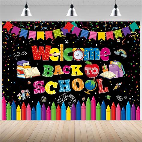 School Backdrop Custom Welcome Back To Decorations First Day Of School