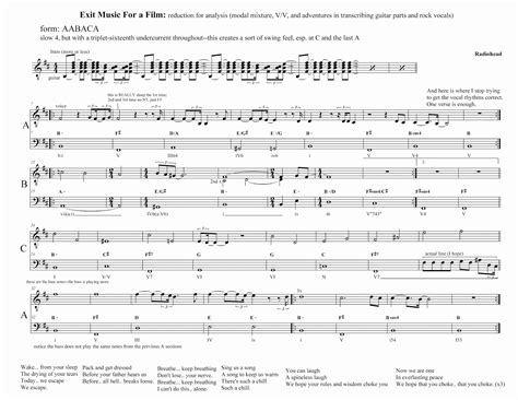 The Unbehind OK Harmonic Analysis Of Radiohead S Exit Music For A Film