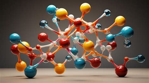 A Colorful Model Of A Molecular Structure Is Shown With A Multicolored