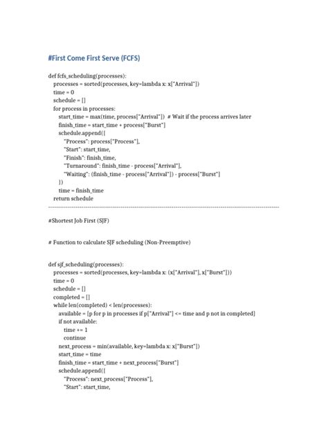 Cpu Scheduling Algorithms Pdf Algorithms Operations Research