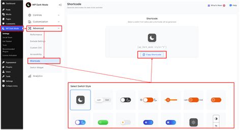 How To Display Dark Mode Switch Using Shortcode Wppool