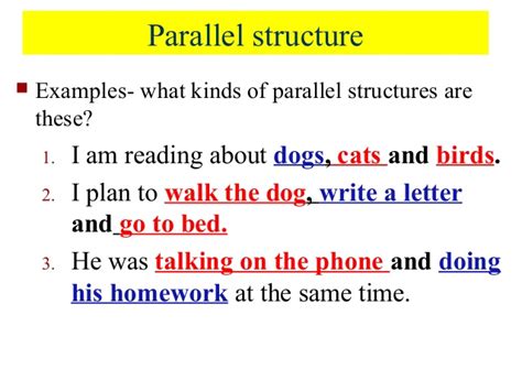 parallelism 50 examples types rules how to write