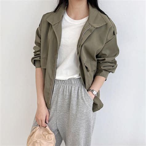 여자 오버핏 야상 바람막이 간절기 점퍼 이랜드몰