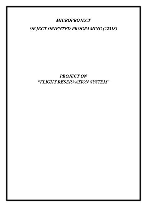 Oop Java Project Microproject Object Oriented Programing 22318