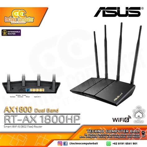 Router Asus Rt Ax1800hp Ax1800 Dual Band Smart Wifi 6 Gigabit Wireless Router