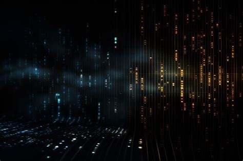 Premium Ai Image Abstract Binary Code On Dark Backdrop Digital Technology Background