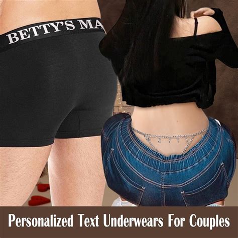 Custom Letter Chain G String Thong Personalized Underwears For Couples Custom Text Boxer