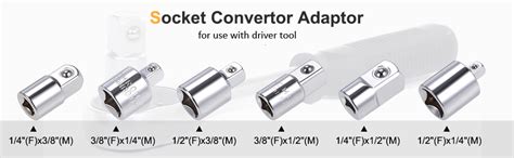Amazon Com Uxcell 1 4 Inch Drive F X 1 2 Inch M Socket Adapter Female To Male Tools