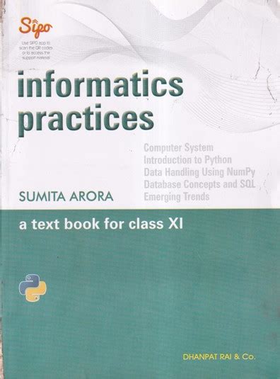 Informatics Practices For Class 11th Cbse Sumita Arora Dhanpat Rai